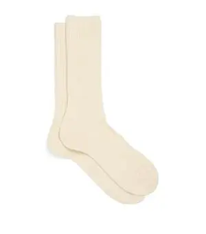 Falke Wool-cashmere Blend Boot Socks - White
