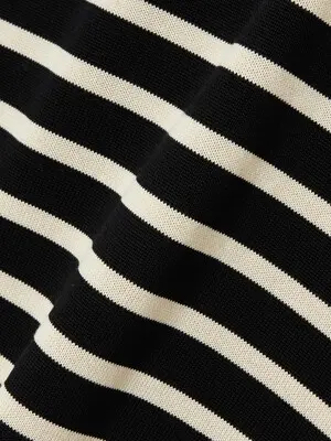 FRAME Striped Cotton Boat Neck Sweater