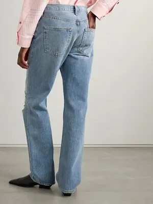 AGOLDE Kelly Distressed High-rise Straight-leg Jeans