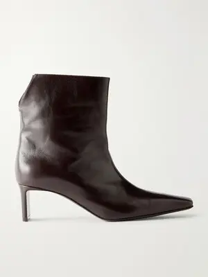 Khaite Leather Ankle Boots - Black
