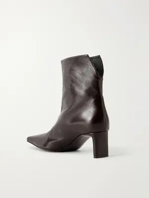 Khaite Leather Ankle Boots