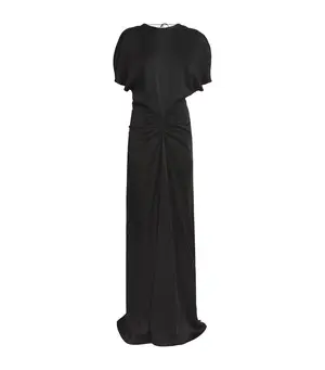 Victoria Beckham Gathered Waist Maxi Dress - Black