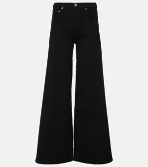 Citizens Of Humanity Amari High-rise Wide-leg Jeans In Currant - Black