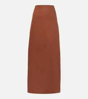 ADRIANA DEGREAS Cotton Maxi Skirt - Brown