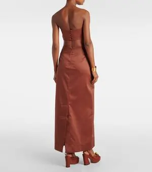 ADRIANA DEGREAS Cotton Maxi Skirt - Brown