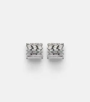 SUZANNE KALAN 18kt White Gold Diamond Rondelle Earrings - Silver