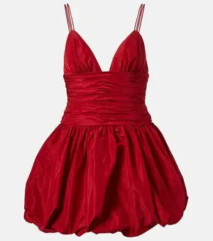 Staud Loren Ruched Minidress - Red