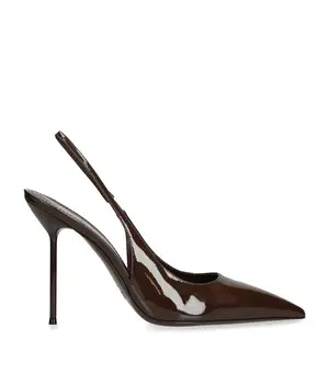 Paris Texas Patent Leather Lidia Slingback Pumps - Brown