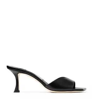 JIMMY CHOO Skye 70 Leather Mules - Black