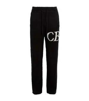 COLE BUXTON Wool-blend Logo Sweatpants - Black