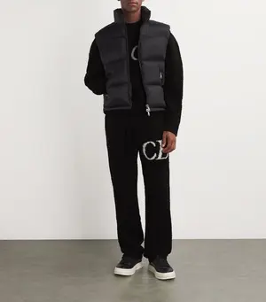 COLE BUXTON Wool-blend Logo Sweatpants - Black