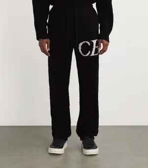 COLE BUXTON Wool-blend Logo Sweatpants - Black