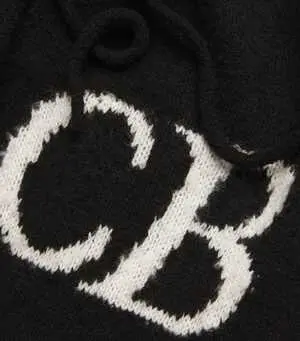 COLE BUXTON Wool-blend Logo Sweatpants - Black