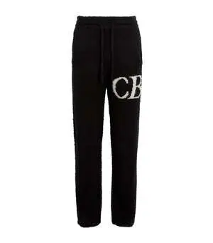 COLE BUXTON Wool-blend Logo Sweatpants - Black
