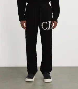 COLE BUXTON Wool-blend Logo Sweatpants - Black
