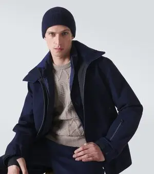 Zegna Ribbed-knit Cashmere Beanie - Blue