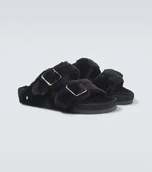 BIRKENSTOCK Arizona Shearling-lined Suede Sandals