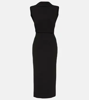 Roland Mouret High Neck Cady Midi Dress
