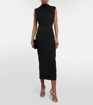 Roland Mouret High Neck Cady Midi Dress