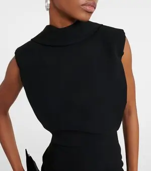 Roland Mouret High Neck Cady Midi Dress