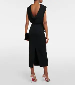 Roland Mouret High Neck Cady Midi Dress