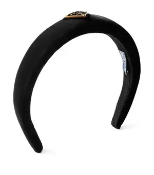 Prada Velvet Logo Headband - Black