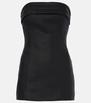 Faithfull The Brand Strapless Linen Top - Black