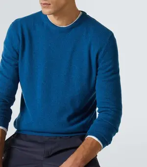 Zegna Cashmere Crew Neck Sweater - Blue