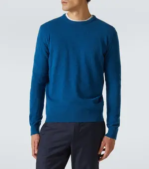 Zegna Cashmere Crew Neck Sweater - Blue