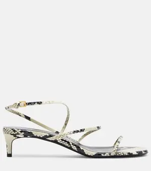 Khaite Loop 35" Snake-effect Leather Sandals - Multicoloured