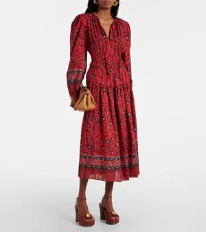 Ulla Johnson Mona Floral Cotton-blend Midi Dress