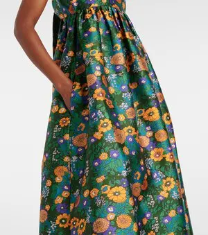 ALEMAIS Printed Open-back Midi Dress