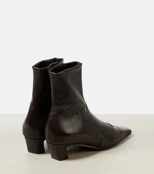 Khaite Nevada Leather Ankle Boots