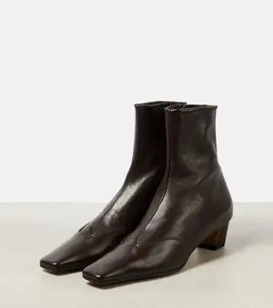 Khaite Nevada Leather Ankle Boots