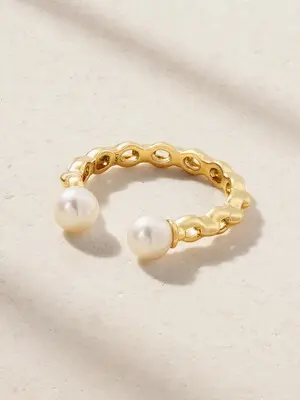 Mizuki 14 Karat And Pearl Ring - Gold