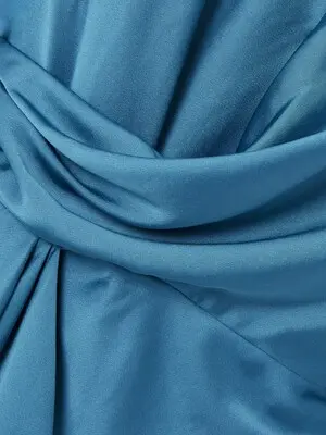 Simkhai Talit Draped Satin Mini Dress - Blue