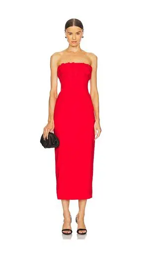 RUNAWAY THE LABEL Lottie Midi Dress - Red