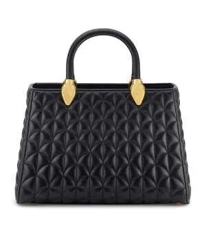 BVLGARI Leather Serpentine Duo Top-handle Bag