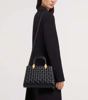 BVLGARI Leather Serpentine Duo Top-handle Bag