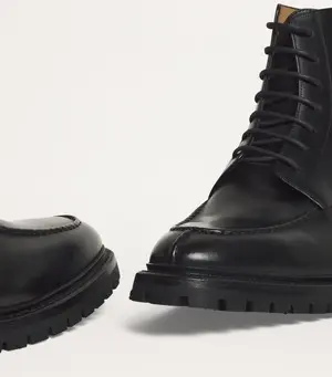 Thom Browne Leather Lace-up Combat Boots