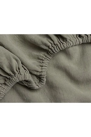 PARACHUTE Linen Fitted Sheet - Moss
