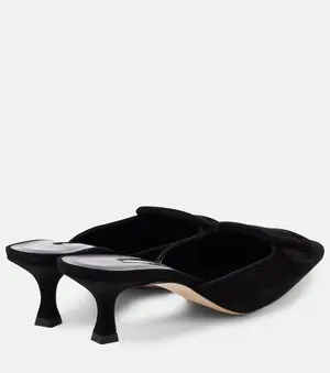 Manolo Blahnik Maysale 50 Suede Mules