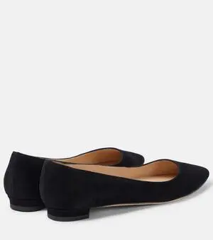 Manolo Blahnik Bb Suede Ballet Flats - Black