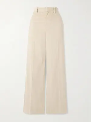 Brunello Cucinelli Cotton-corduroy Wide-leg Pants - Neutrals