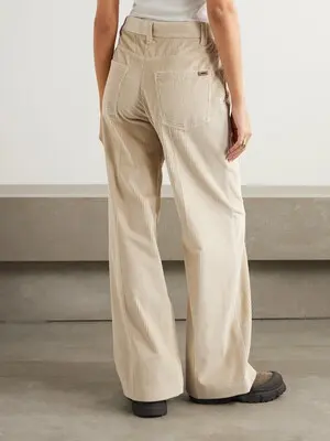 Brunello Cucinelli Cotton-corduroy Wide-leg Pants - Neutrals