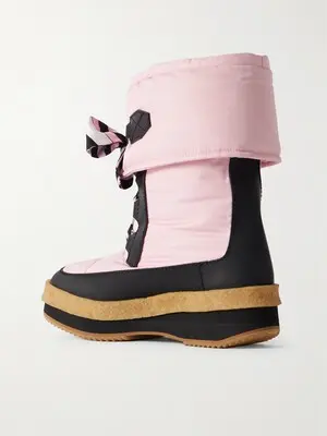 Emilio Pucci Logo-appliquéd Silk-twill Trimmed Shell Snow Boots