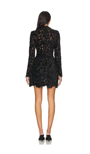 NADINE MERABI Lydia Embroidered Lace Dress - Black