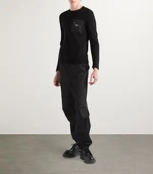 Prada Wool And Nylon Trimmed Sweater