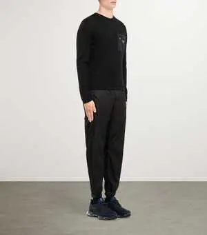 Prada Wool And Nylon Trimmed Sweater