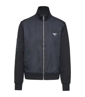 Prada Re-nylon Zip-up Sweatshirt - Black